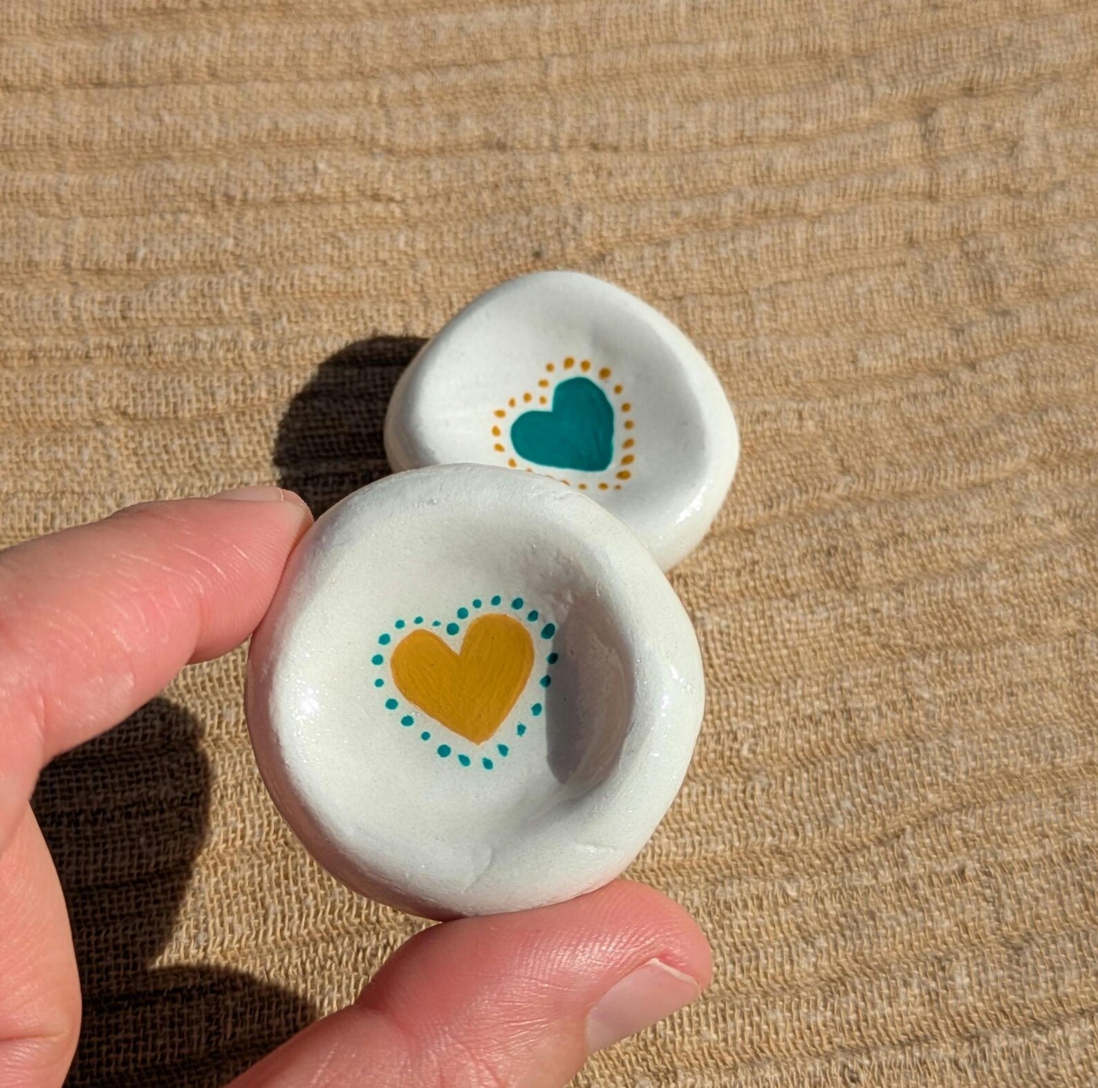 Worry Stone, Handcrafted and Painted Calming Stone, Clay Anti-stress ...