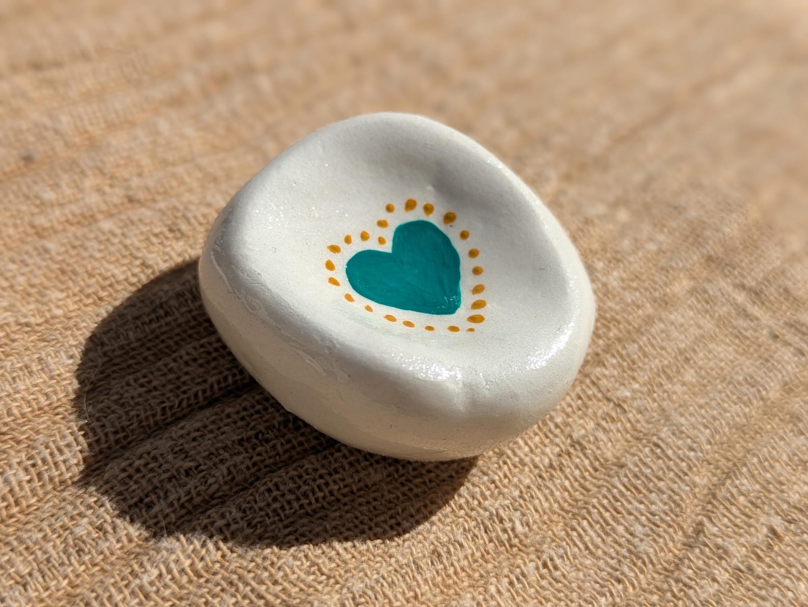 Worry Stone, Handcrafted and Painted Calming Stone, Clay Anti-stress ...