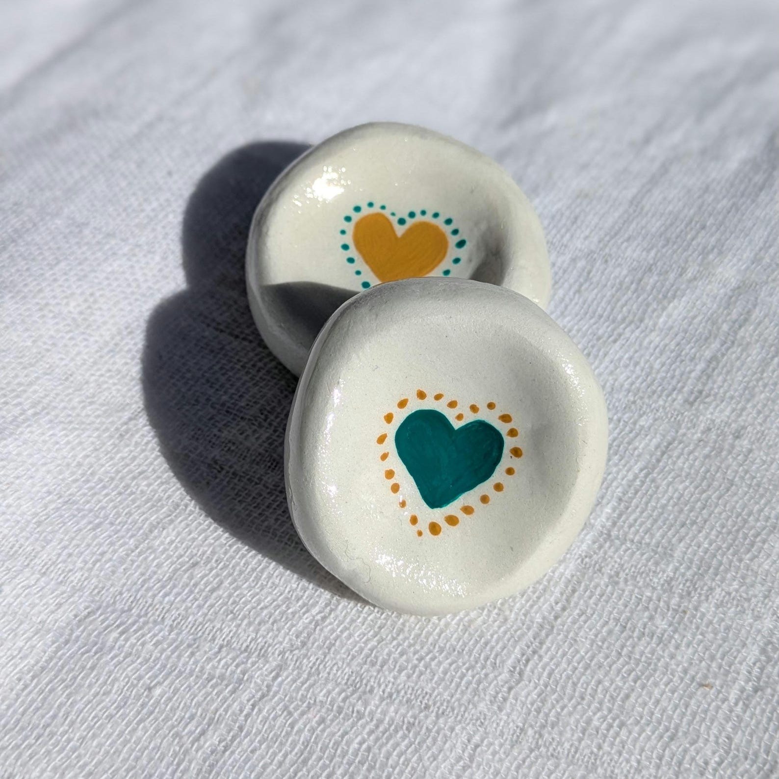 Worry Stone, Handcrafted and Painted Calming Stone, Clay Anti-stress ...