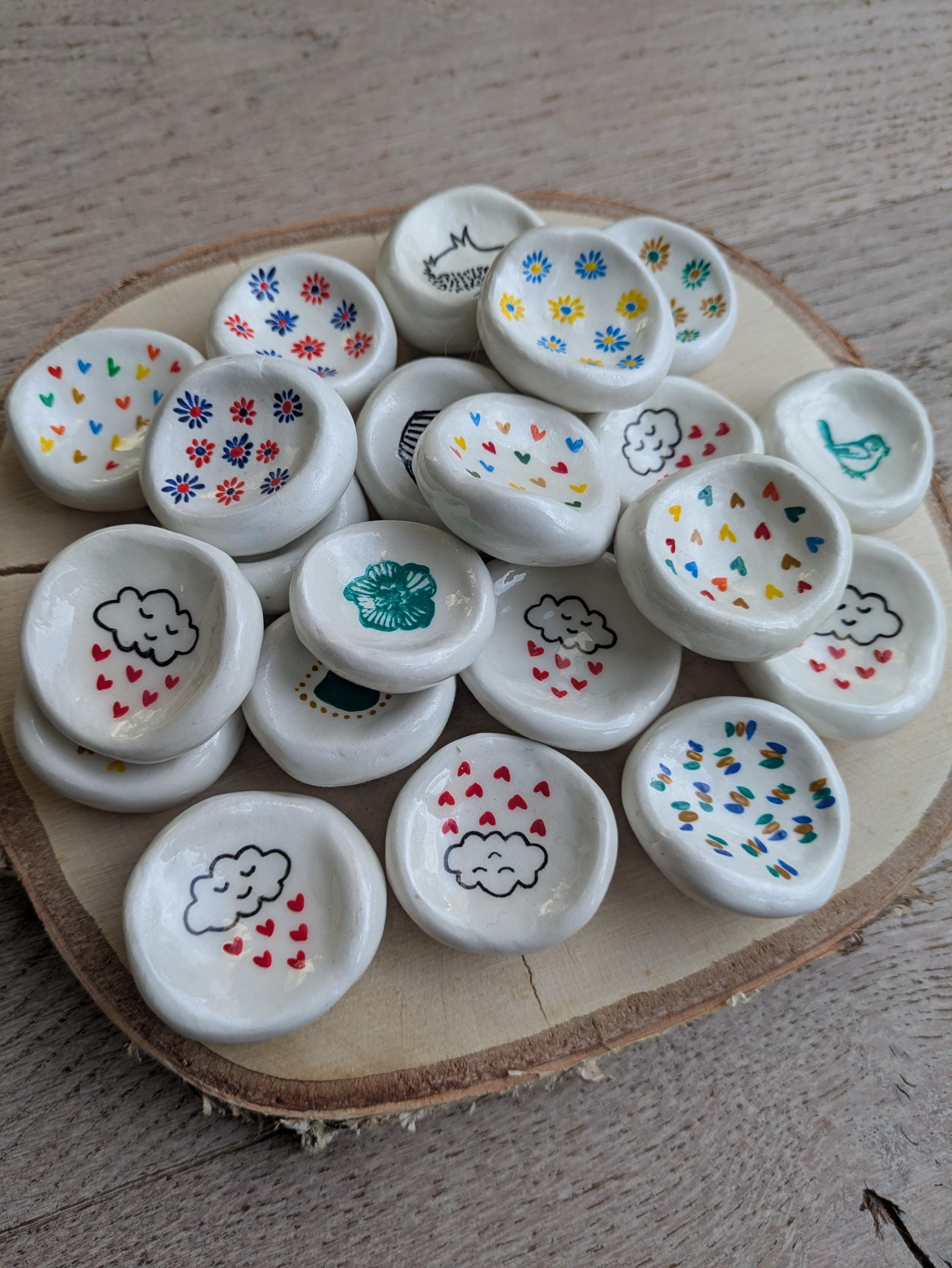 Worry Stone, Handcrafted and Painted Calming Stone, Clay Anti-stress ...