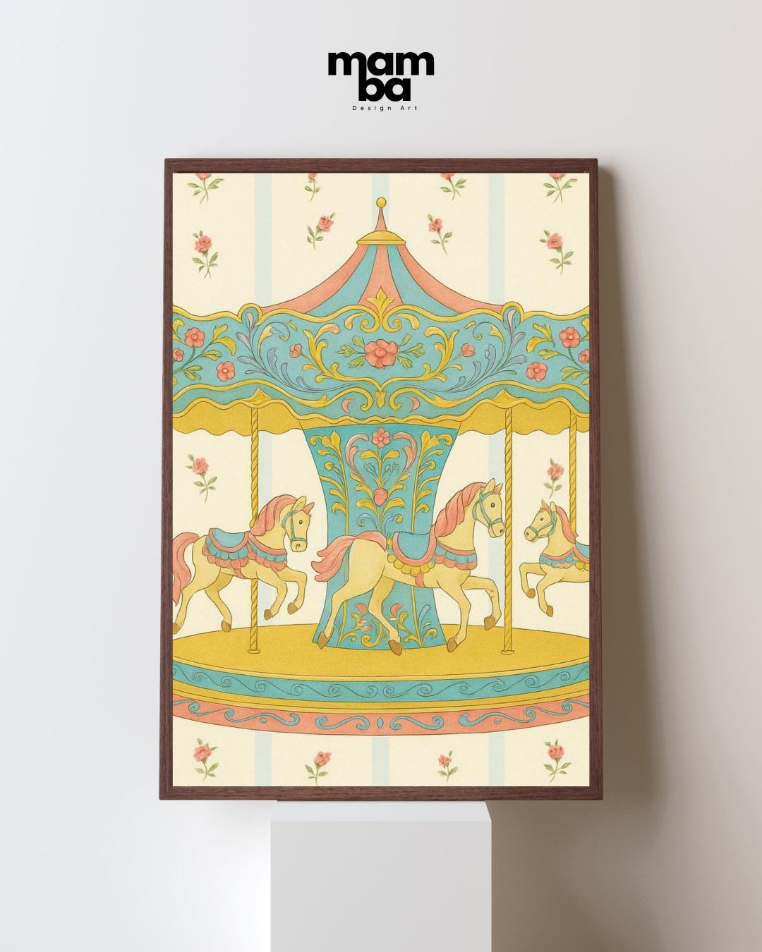 Vintage Carousel Horse Print: Whimsical Fairground Nursery Art - Etsy
