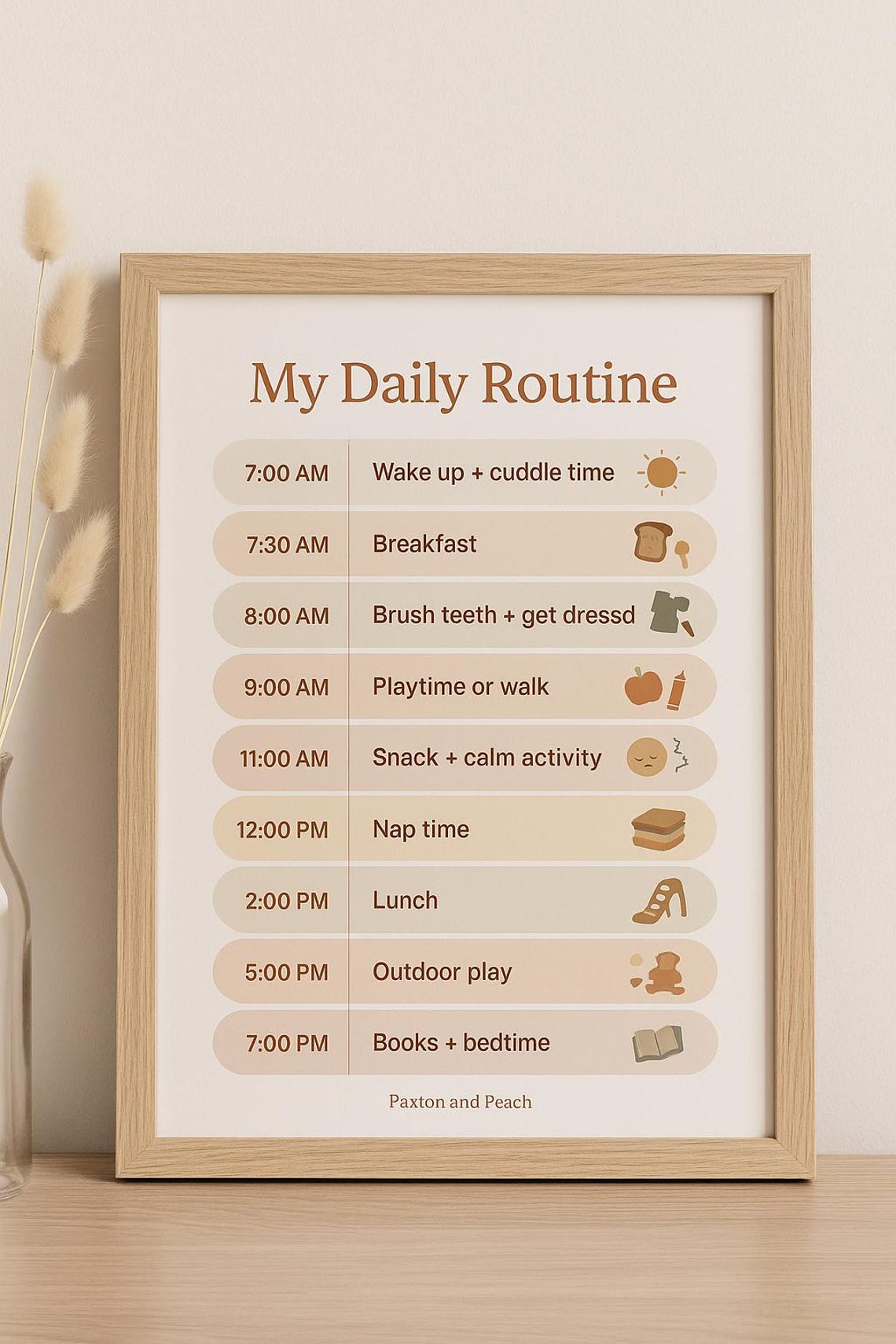 Daily Toddler Routine Chart | Printable Kids Schedule | Visual Routine ...