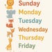 Days of the Week Poster for Kids | Animal Theme | Printable Toddler ...