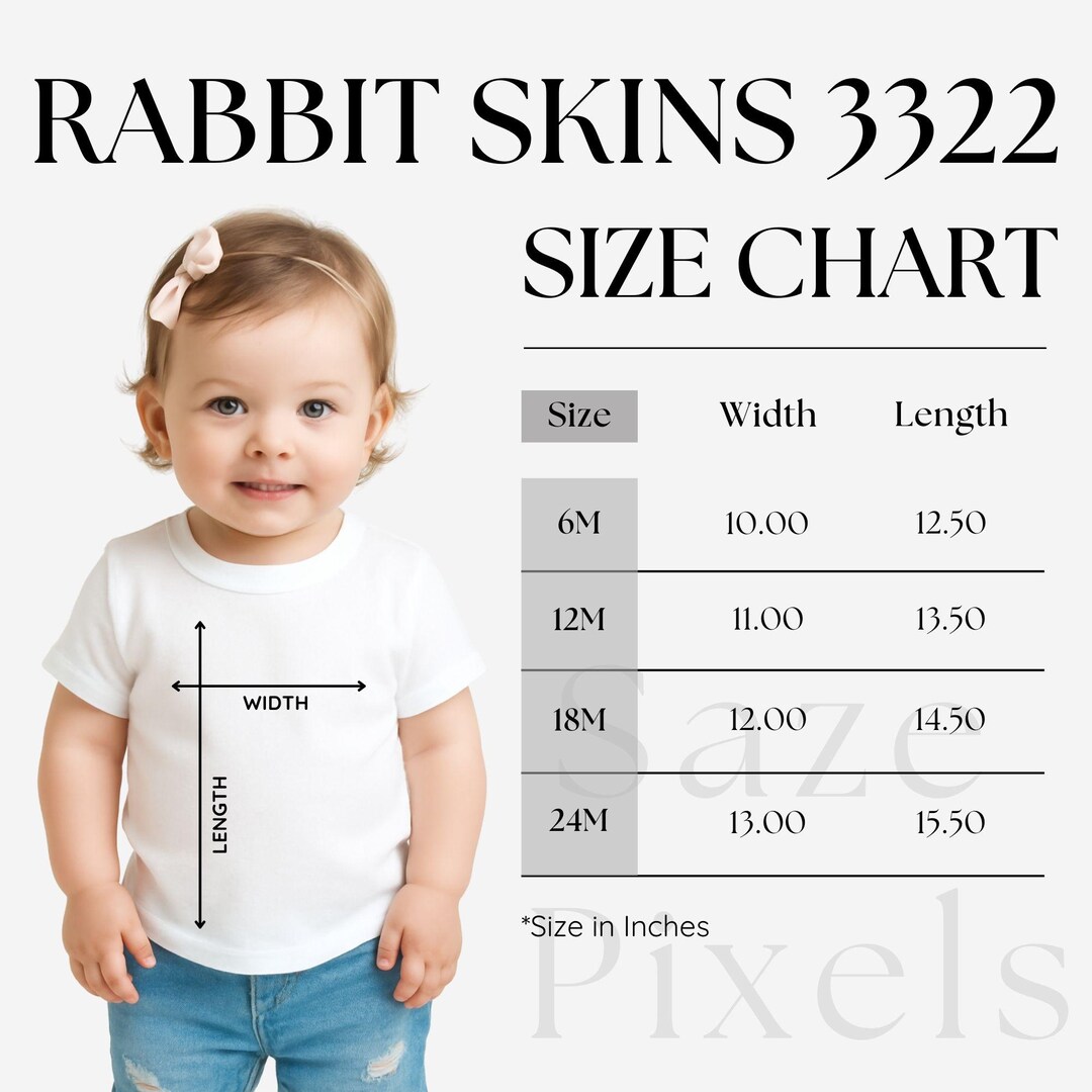 Rabbit Skins 3322 Size Chart, 3322 Mockup Rabbit Skin, Rabbit Skins ...