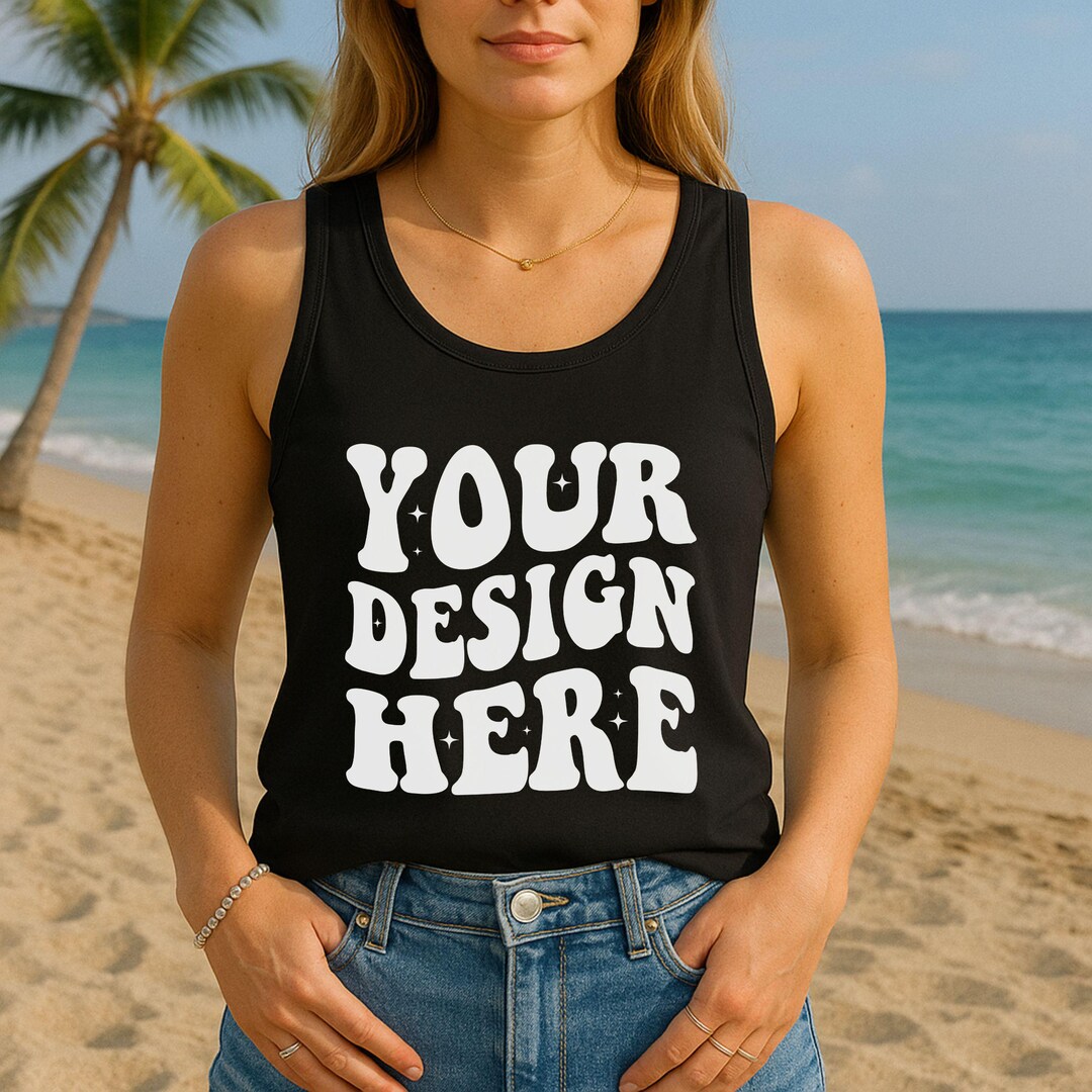 Next Level 1533 Black Tank Top Mockup, Women’s Racerback Tank Mockup ...