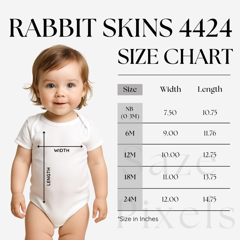 Rabbit Skins 4424 Size Chart, 4424 Mockup Rabbit Skin, Rabbit Skins ...