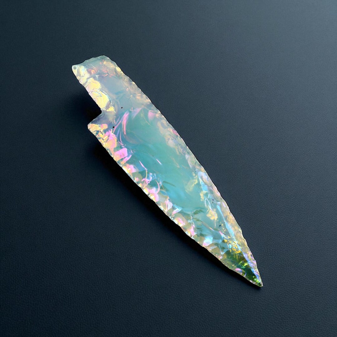 Hand-knapped Opalite on Angel Aura Crystal Dagger | Opalite Athame ...
