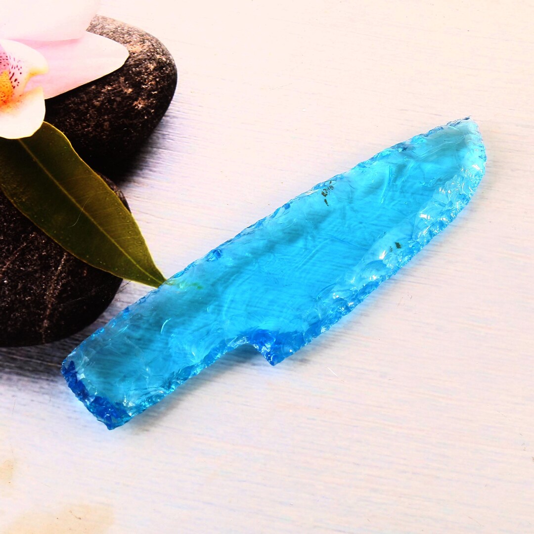 Beautiful Rare Blue Glass Knives Stone Knife Gemstone Blades Hand ...