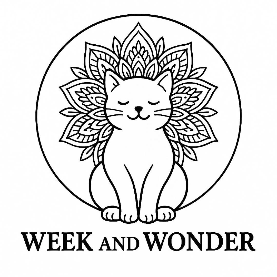 Mindful Cat Colouring Pages for Adults, Week and Wonder Digital ...
