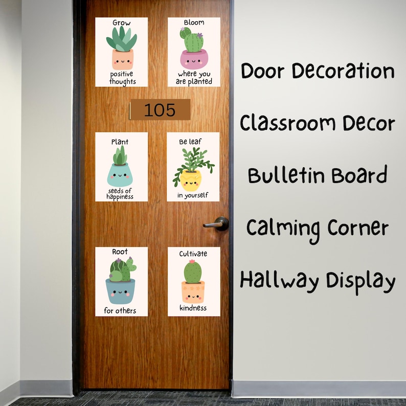 Succulent Motivational Posters: Classroom Bulletin Board Art (set of 6 ...