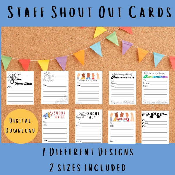Printable Staff Shout Out - Etsy