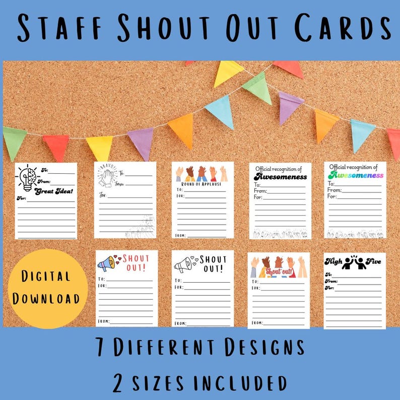 Employee Shout Out Cards: Team Building Activity (PDF Download - Etsy ...