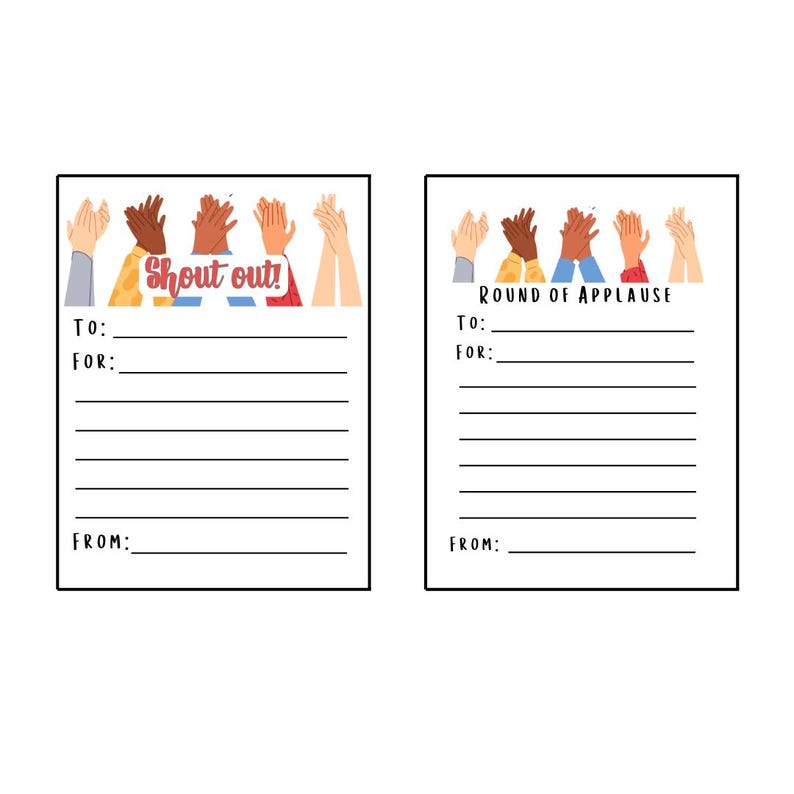 Employee Shout Out Cards: Team Building Activity (PDF Download - Etsy