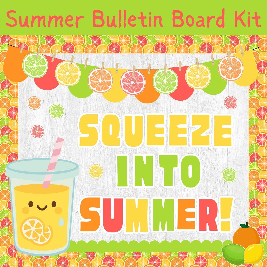 Summer Bulletin Board Kit, Citrus Theme, End of Year Classroom Decor - Etsy