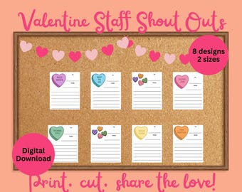Valentine Staff Shout Out Employee Recognition Notes February Bulletin ...