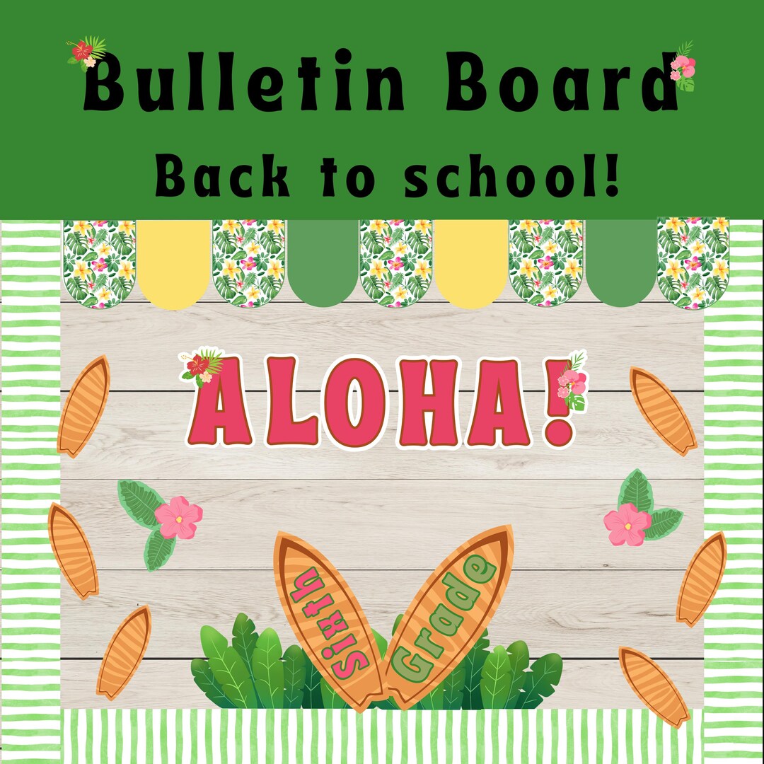 Aloha Tropical Bulletin Board Set: Classroom Decor (digital Download ...