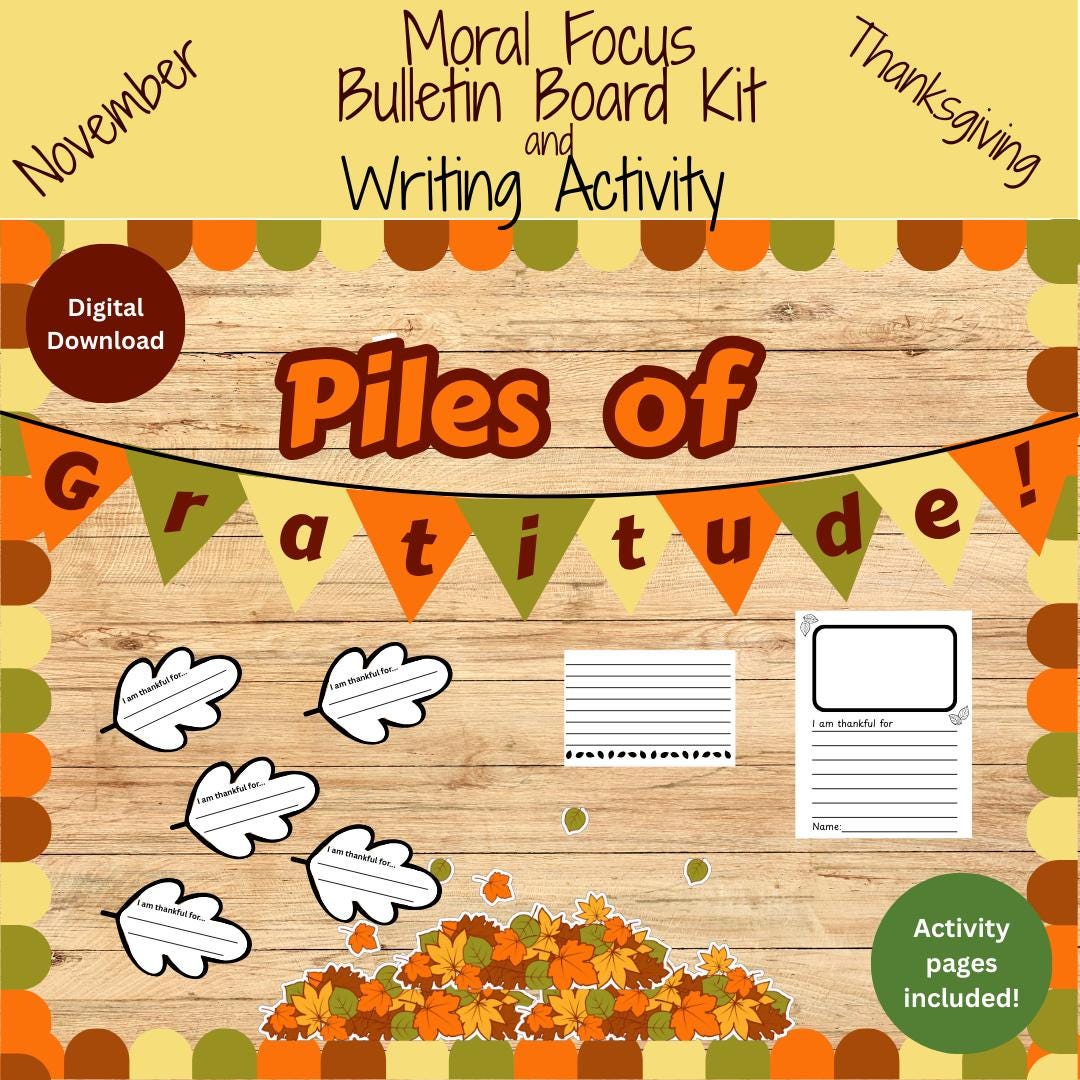 Gratitude Thanksgiving Classroom Bulletin Board Kit and Writing ...