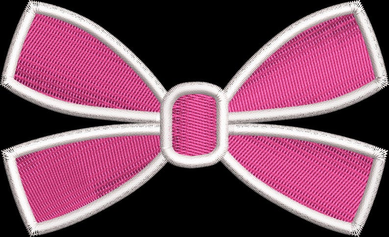 Mini Bow Embroidery Design, Machine Embroidery Files , Satin Stitch ...