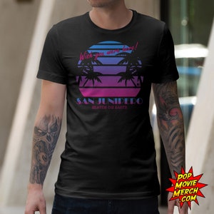 San Junipero "heaven on Earth" Sunset Palm Trees Black Mirror T-shirt ...