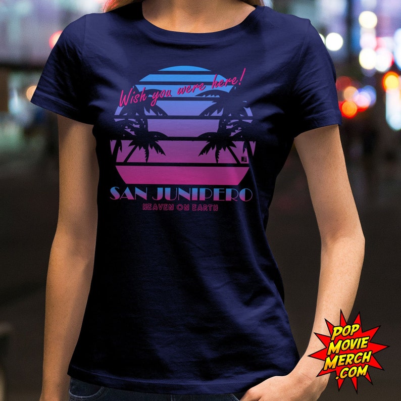 San Junipero "heaven on Earth" Sunset Palm Trees Black Mirror T-shirt ...