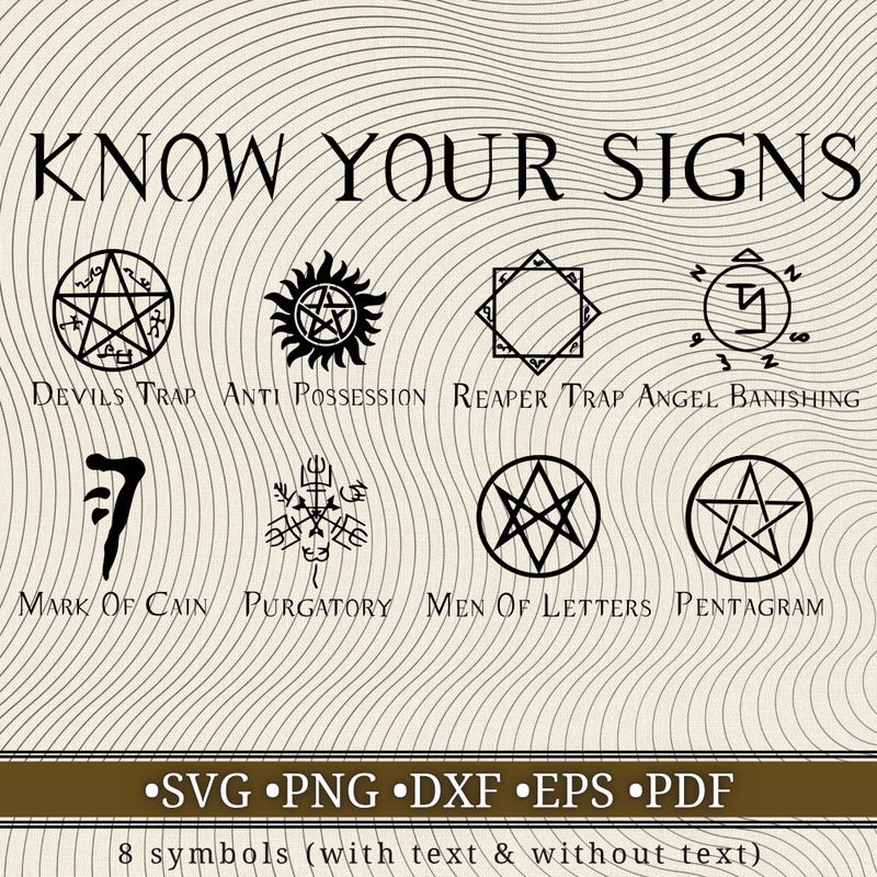 Supernatural Tv Symbols - Etsy UK