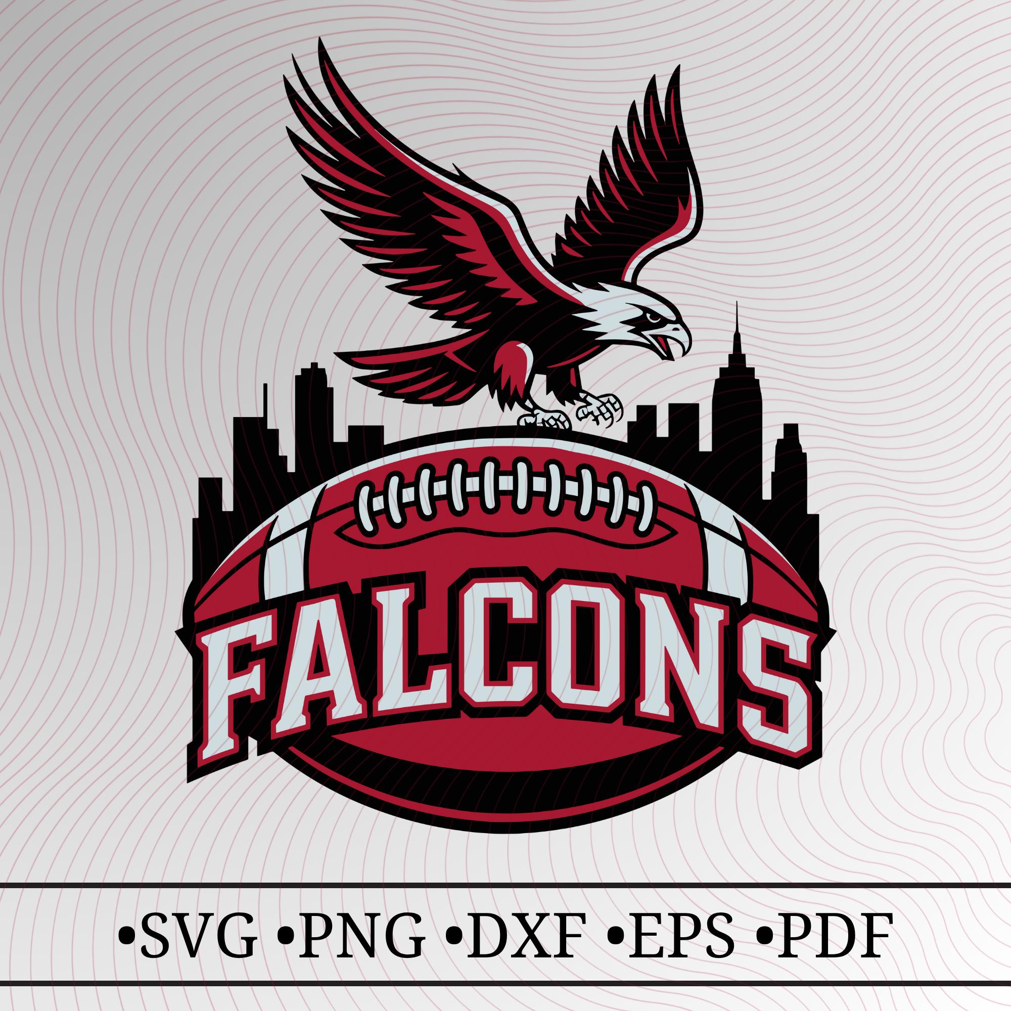 Falcons Football Svg Game Day Digital Design | Sports Team Clipart for ...