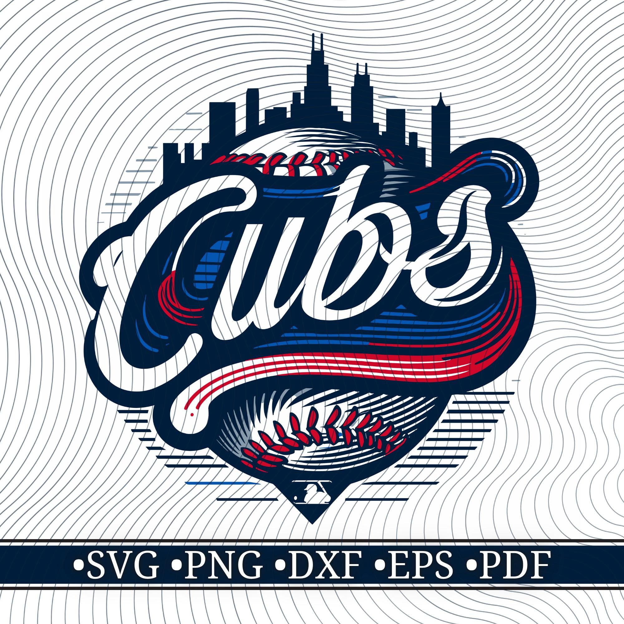 Cubs Baseball Svg, Chicago City Skyline Ball Design, Png, Dxf, Eps, Pdf ...