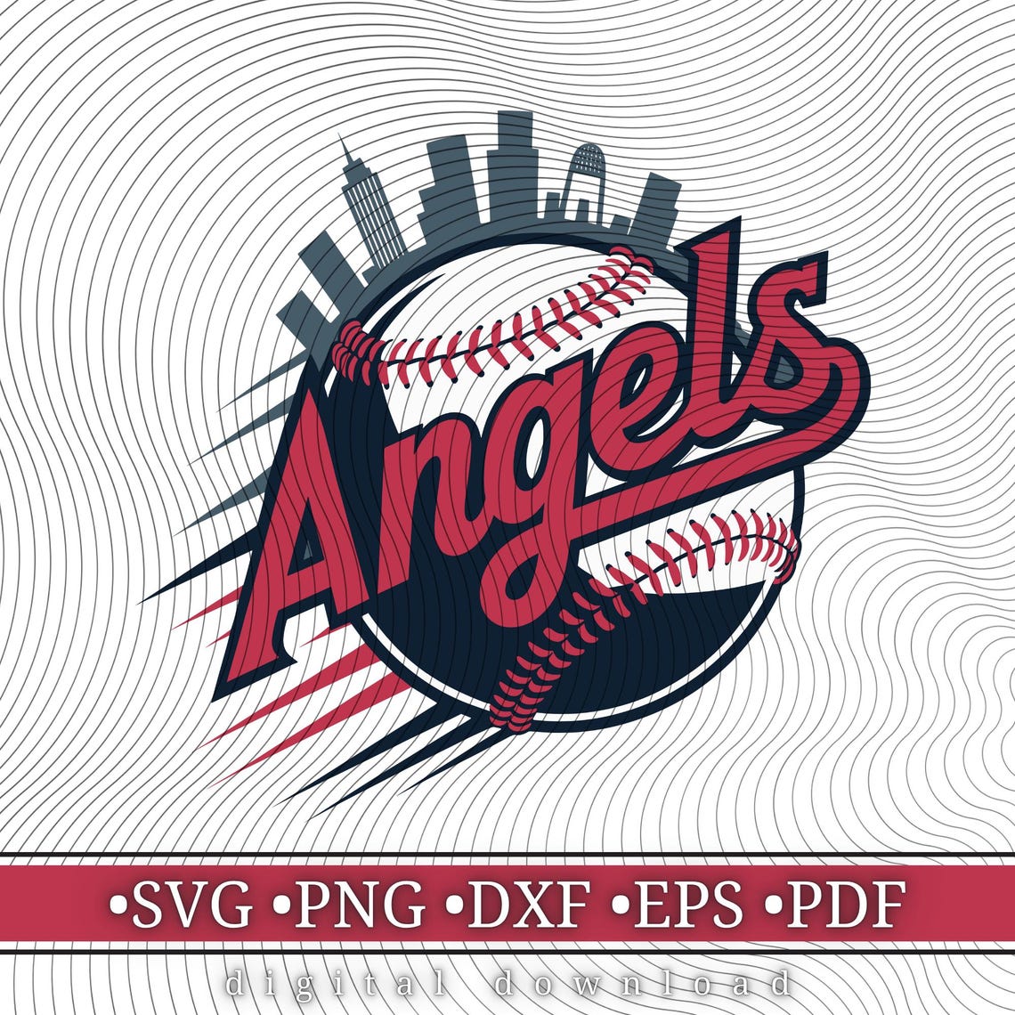 Angels Baseball SVG, City Skyline Svg Png Dxf Eps Pdf, City Baseball ...
