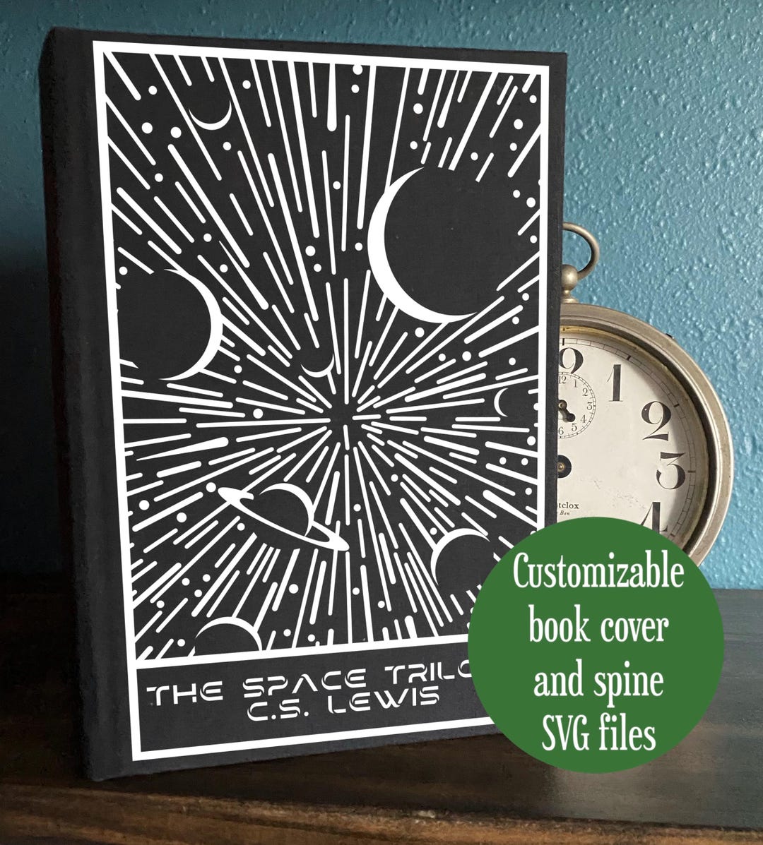 Book Cover, Spine, and Back SVG - Sci-fi - Customizable Bookbinding ...