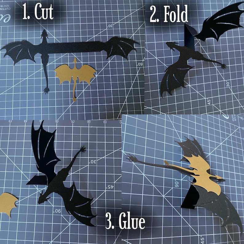Dragon Bookmark SVG Templates - Digital Cut Files for Cardstock - Etsy