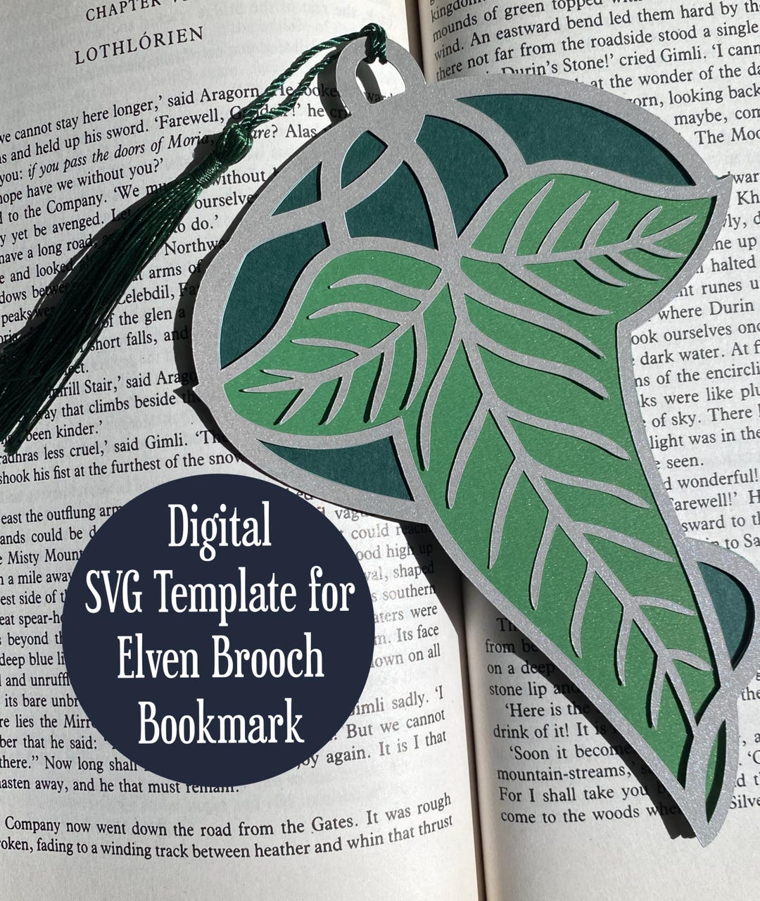 Bookmark SVG Template - Elven Brooch- LOTR - Digital Cut File for ...