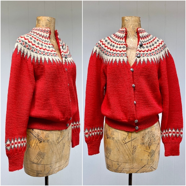 Nordic Sweater Red - Etsy