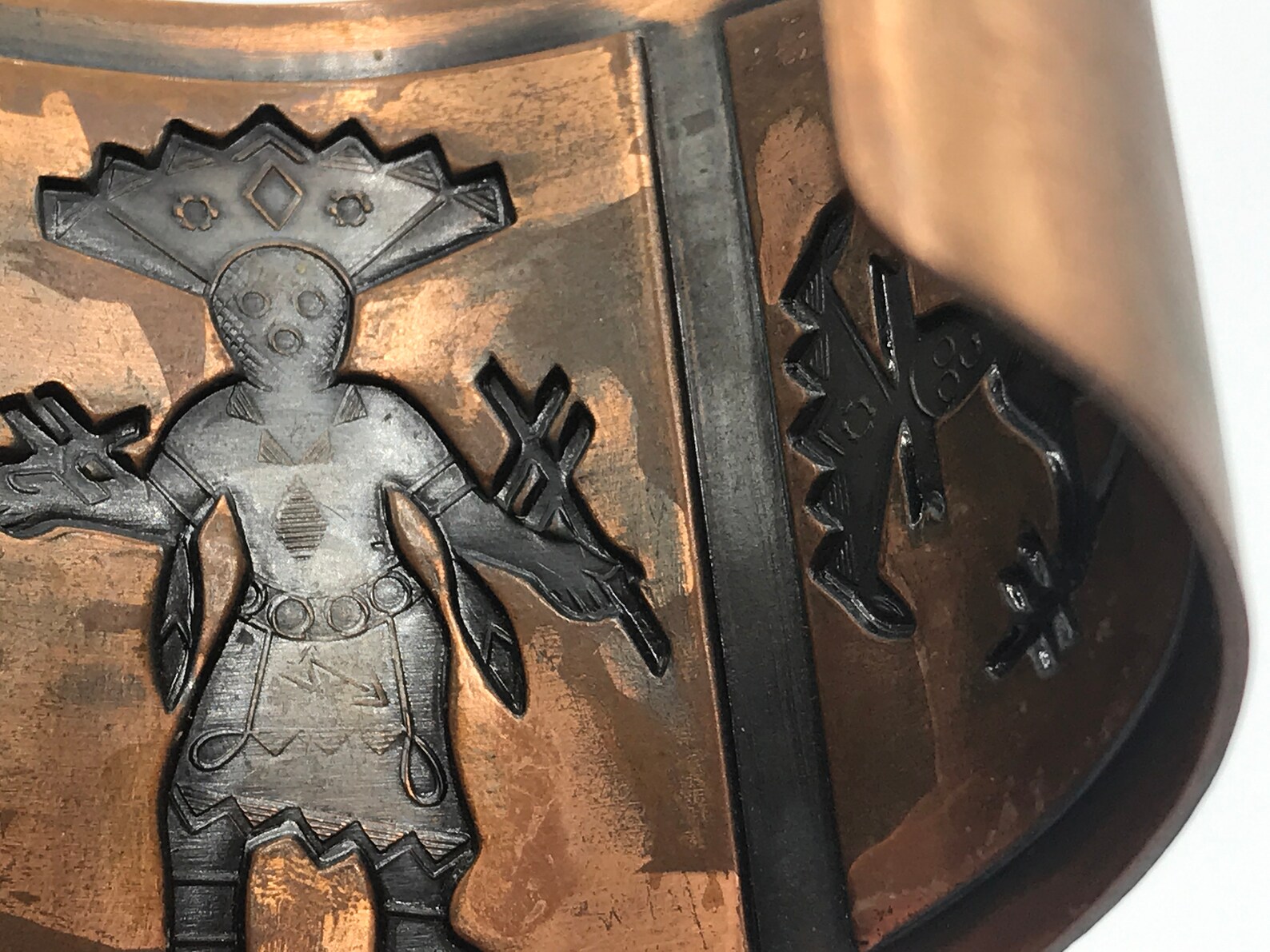 Vintage Bell Trading Post Wide Copper Kachina Cuff Bracelet | Etsy