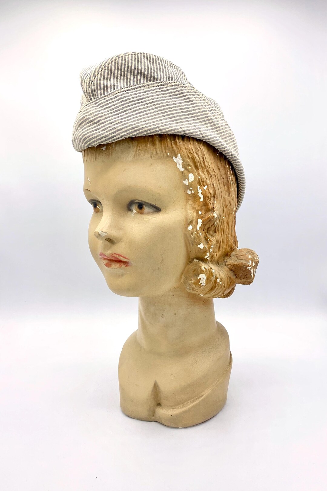 Vintage 1940s Wwll W.A.V.E.S Seersucker Garrison Cap, Women's US Navy ...