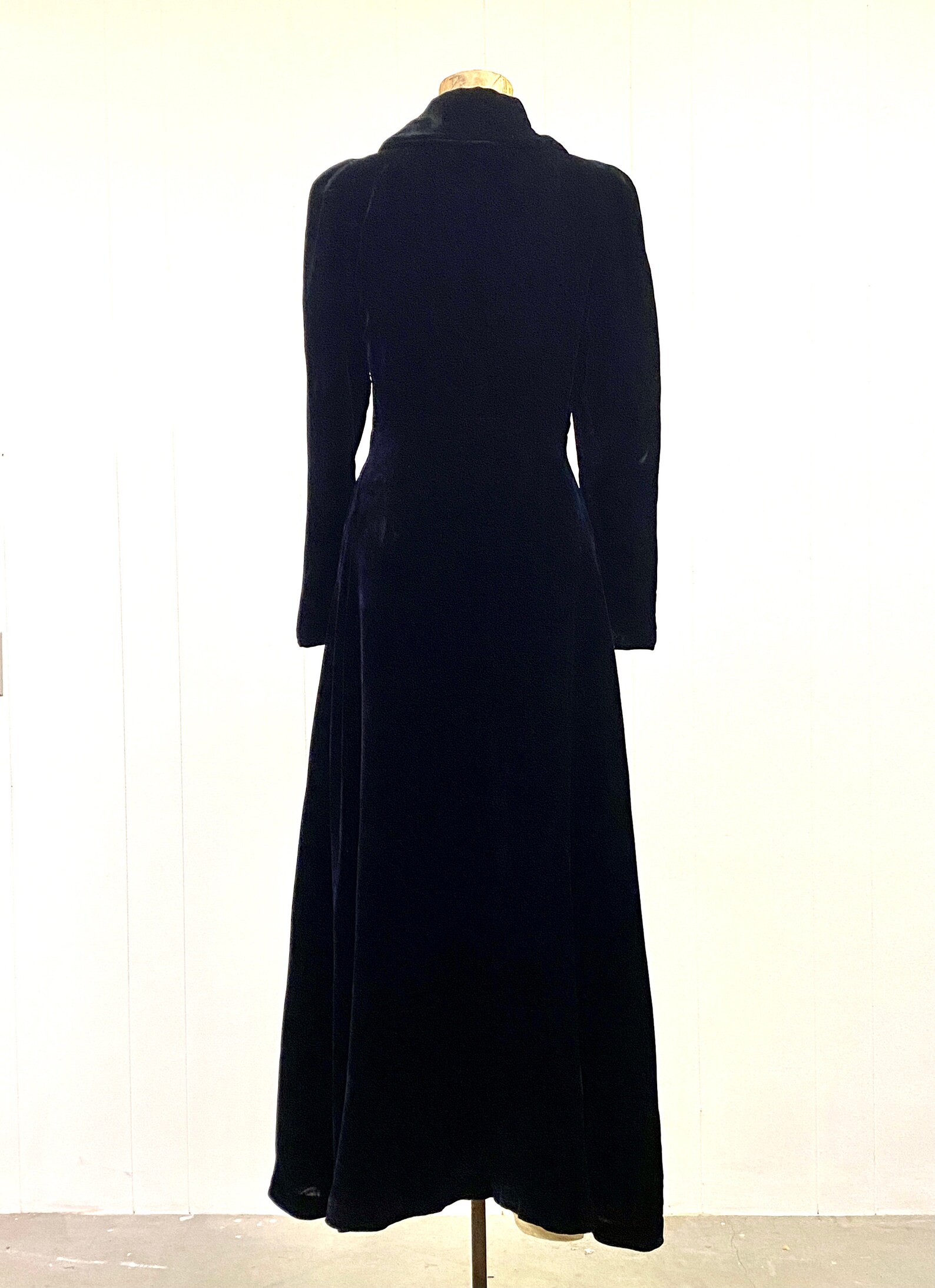 Vintage 1940s Opera Coat Black Silk Velvet Floor-length - Etsy