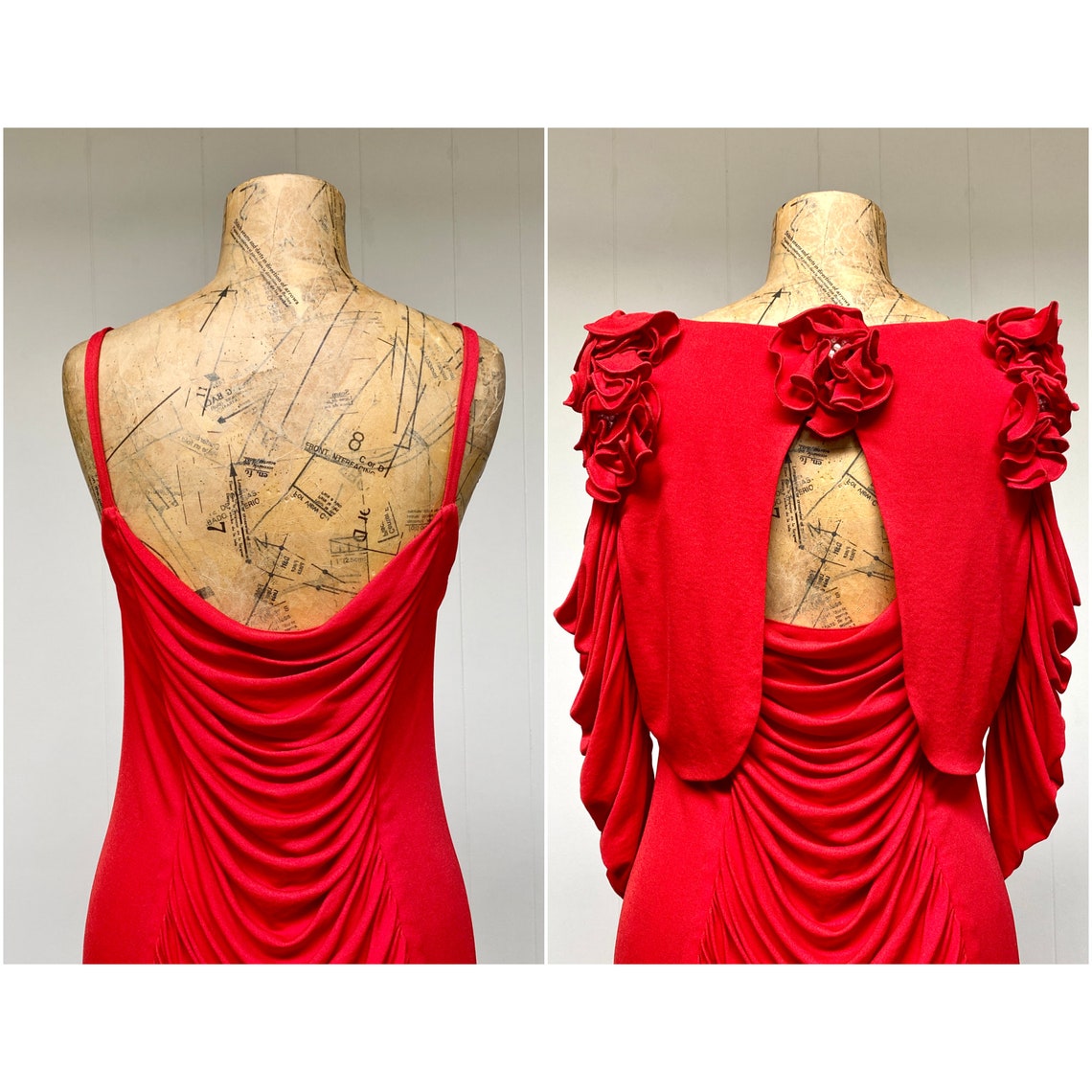 Vintage 1970s Holly's Harp Crimson Jersey Maxi Dress - Etsy