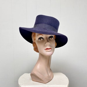 Vintage 1940s Navy Stetson Fedora, 40s Film Noir Femme Fatale Style ...