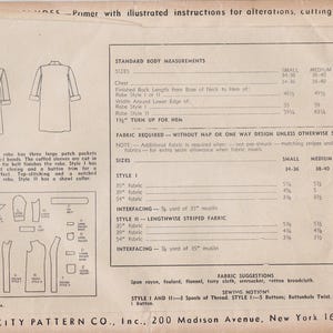 Vintage 1947 Simplicity Sewing Pattern 2172, Men's Robe in Two Styles ...