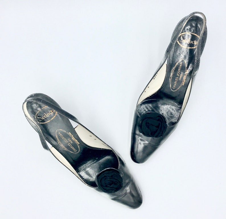 Vintage 1960s Charles Jourdan Paris Shoes Black Leather - Etsy