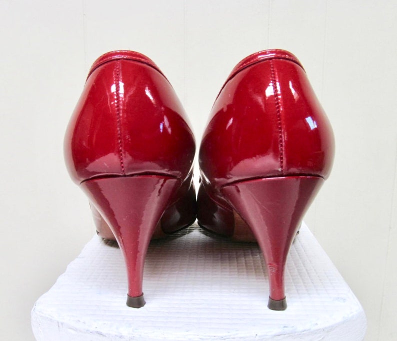 Vintage 1960s Candy Apple Red Patent Leather Stiletto Heel - Etsy