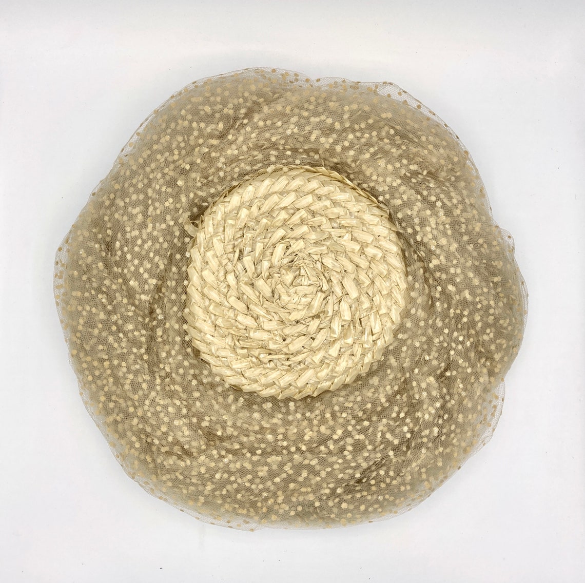 Vintage 1950s Ivory Cello Straw Platter Hat New Look - Etsy