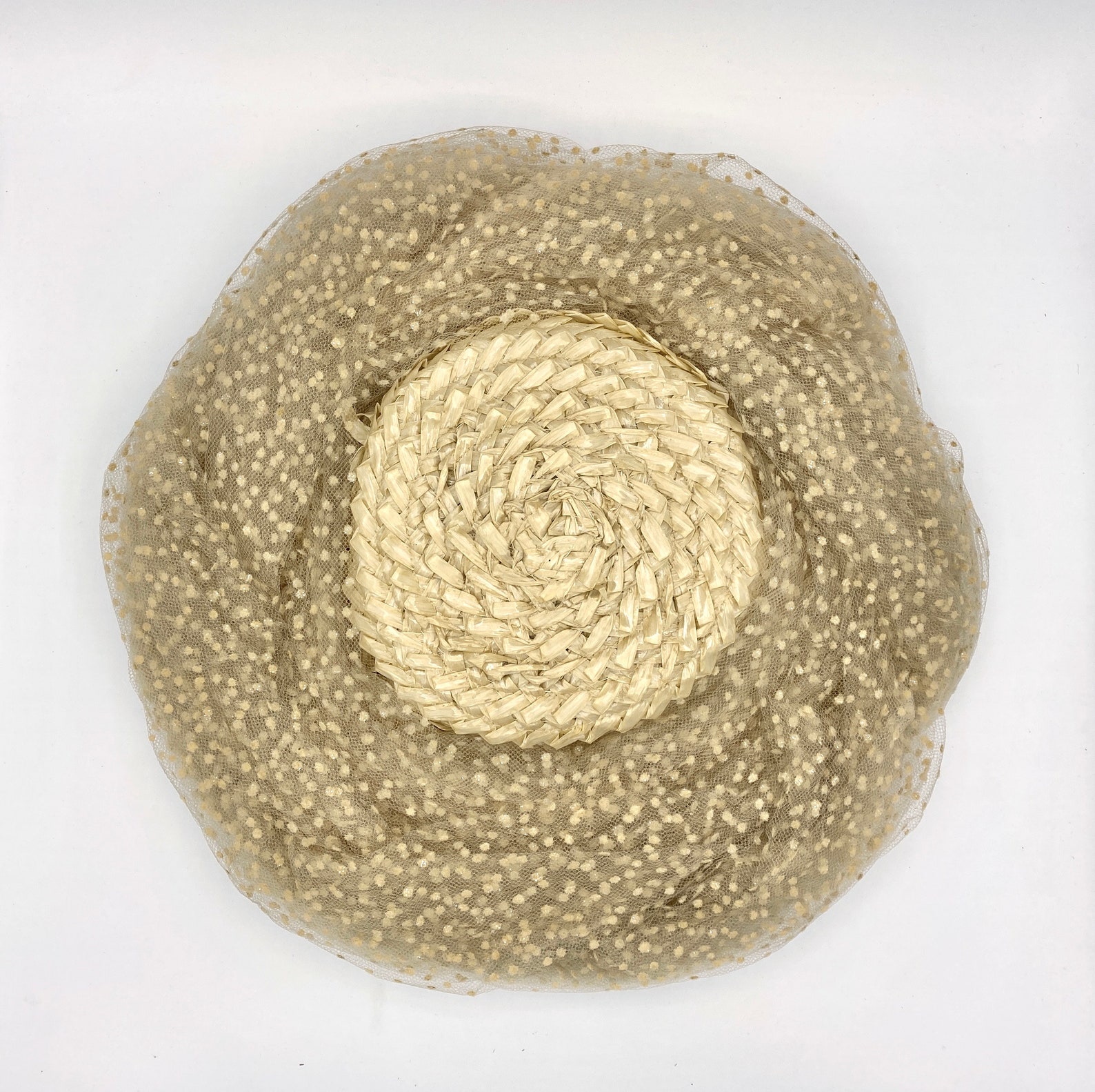 Vintage 1950s Ivory Cello Straw Platter Hat New Look - Etsy