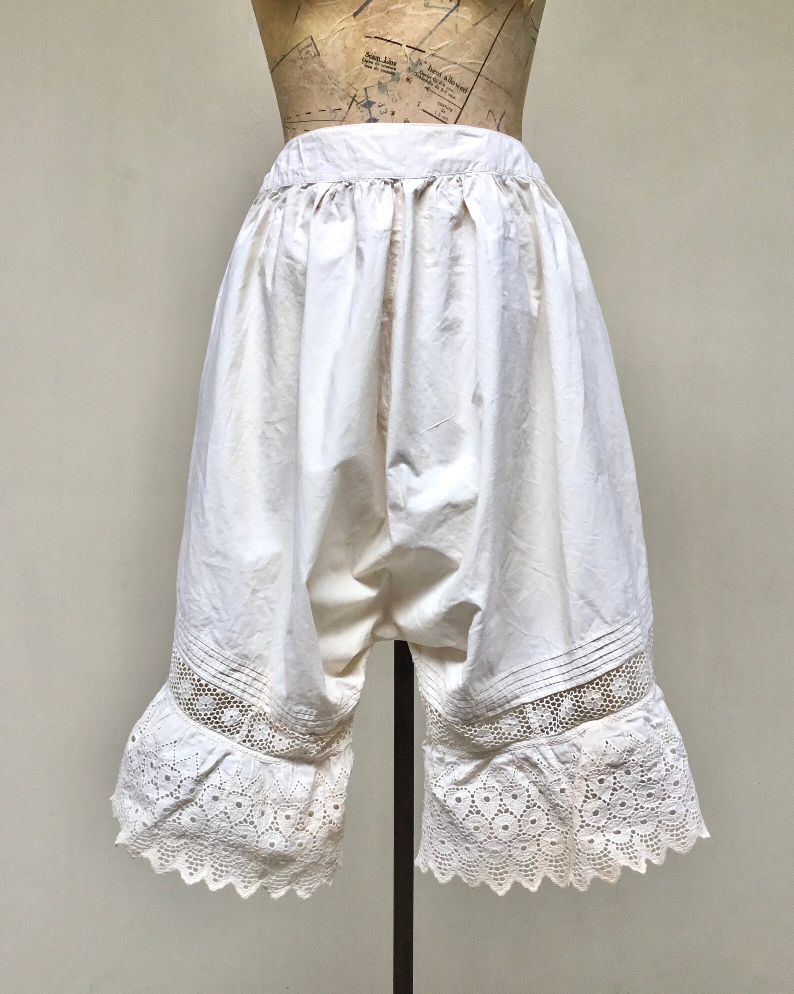 Antique 1910s Edwardian Drawers White Cotton and Eyelet Lace - Etsy