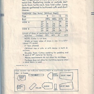 Vintage 1940s Junior VOGUE Sewing Pattern 3041 Dress With - Etsy