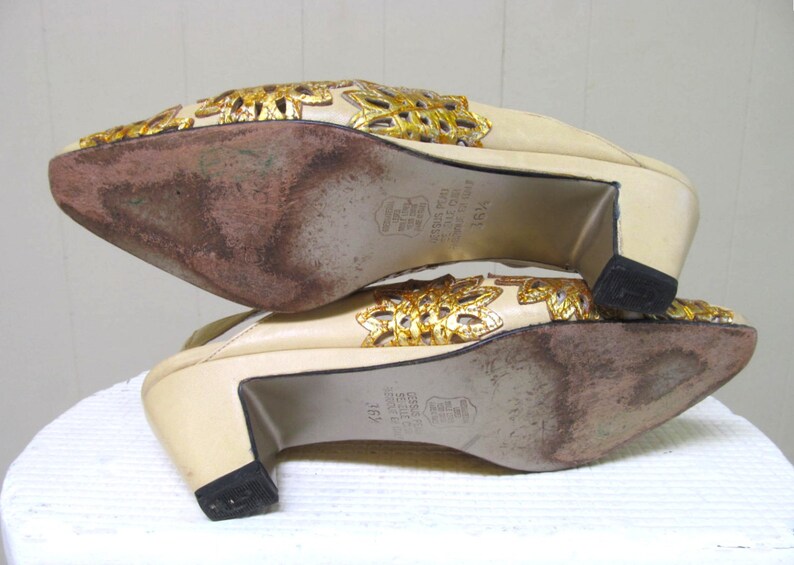 Vintage 1980s Shoes Slingback Shoes 80s Buttercream Leather - Etsy
