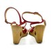 Vintage 1970s Yo Yo's Wedgies, 70s Red Leather Ankle Strap Sandals ...