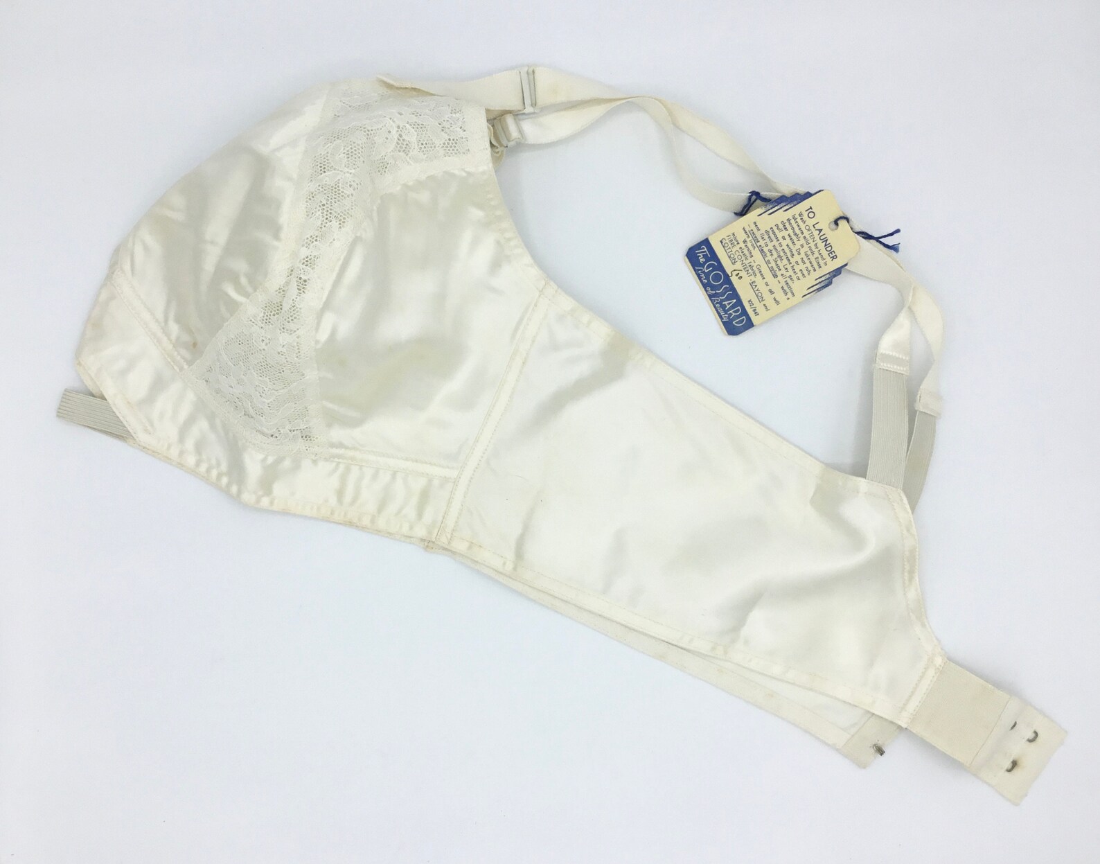 Vintage 1940s 38B Gossard Bra 40s Ivory Satin/lace Volup - Etsy