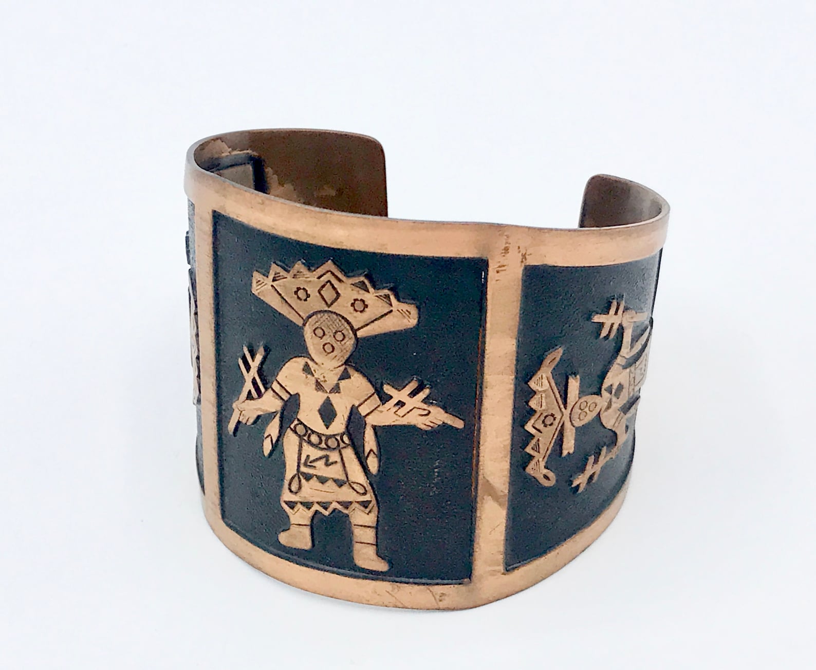 Vintage Bell Trading Post Wide Copper Kachina Cuff Bracelet - Etsy