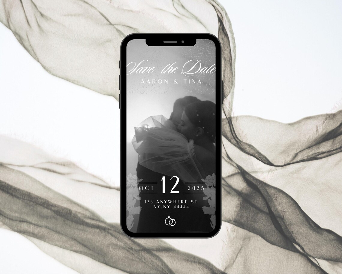 Digital Wedding Save the Date Template, Minimalist Wedding, Timeless ...