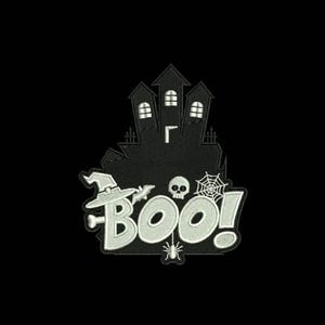BOO Haunted House Embroidery Design, Halloween Machine Embroidery File ...